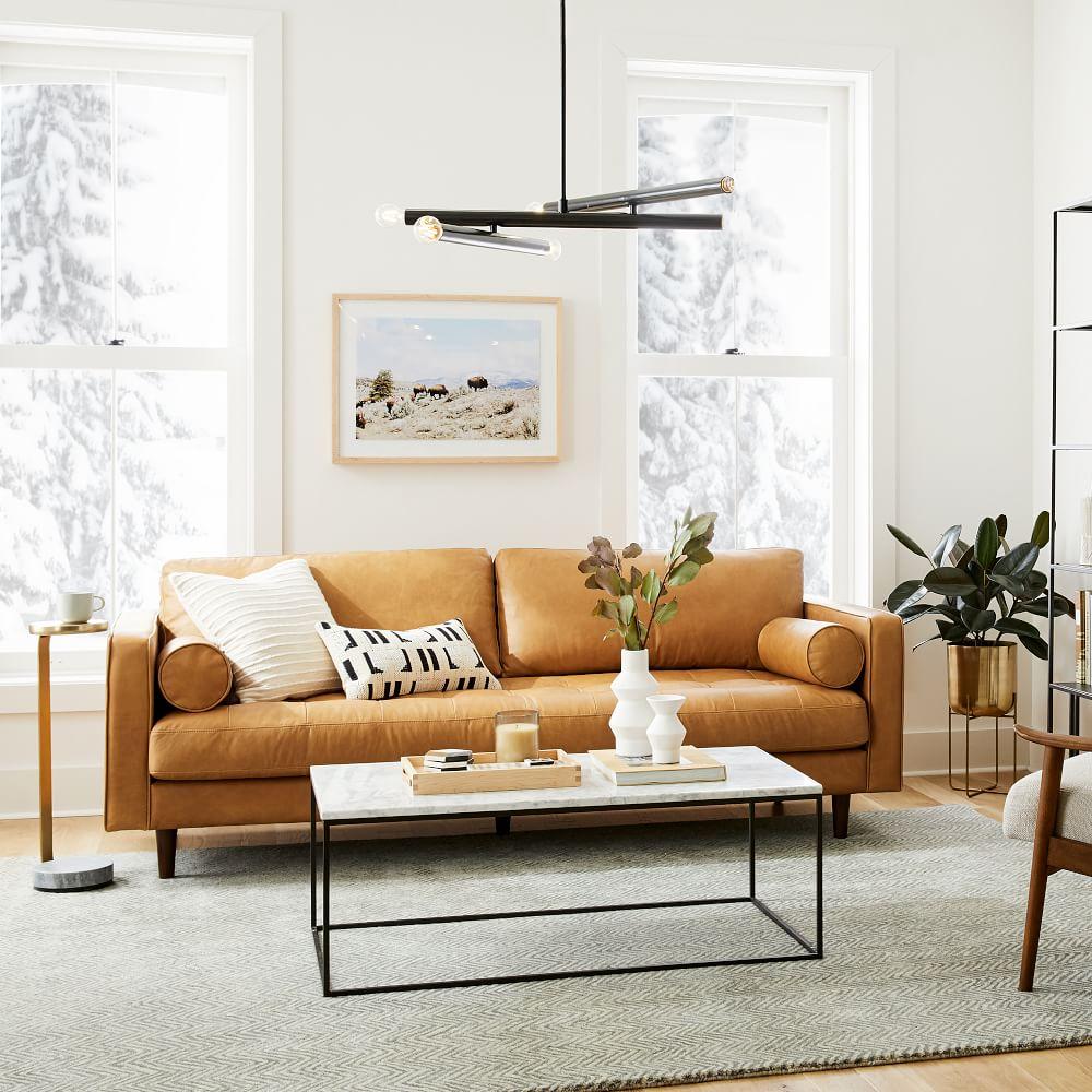 Streamline Marble Rectangle Coffee Table 112 cm x 61 cm West Elm Australia